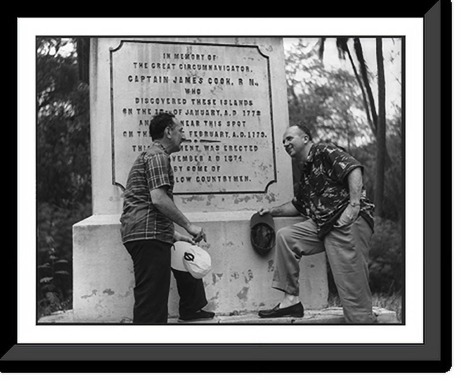 Historic Framed Print, James Michner in Hawaii, May 1954: [leaning ...