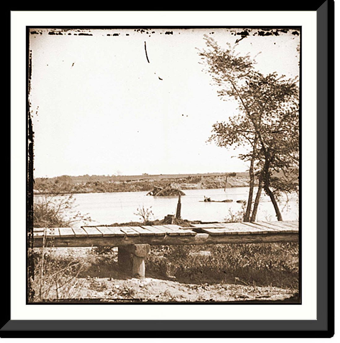 Historic Framed Print, James River Va. Sunken Confederate ships ...