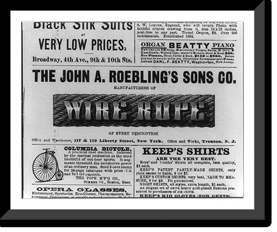 Historic Framed Print, The John A. Roebling's Sons Co. Manufacturers of ...