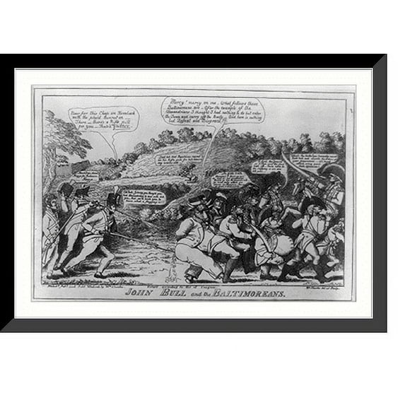 Historic Framed Print, John Bull and the Baltimoreans.Wm. Charles, del ...