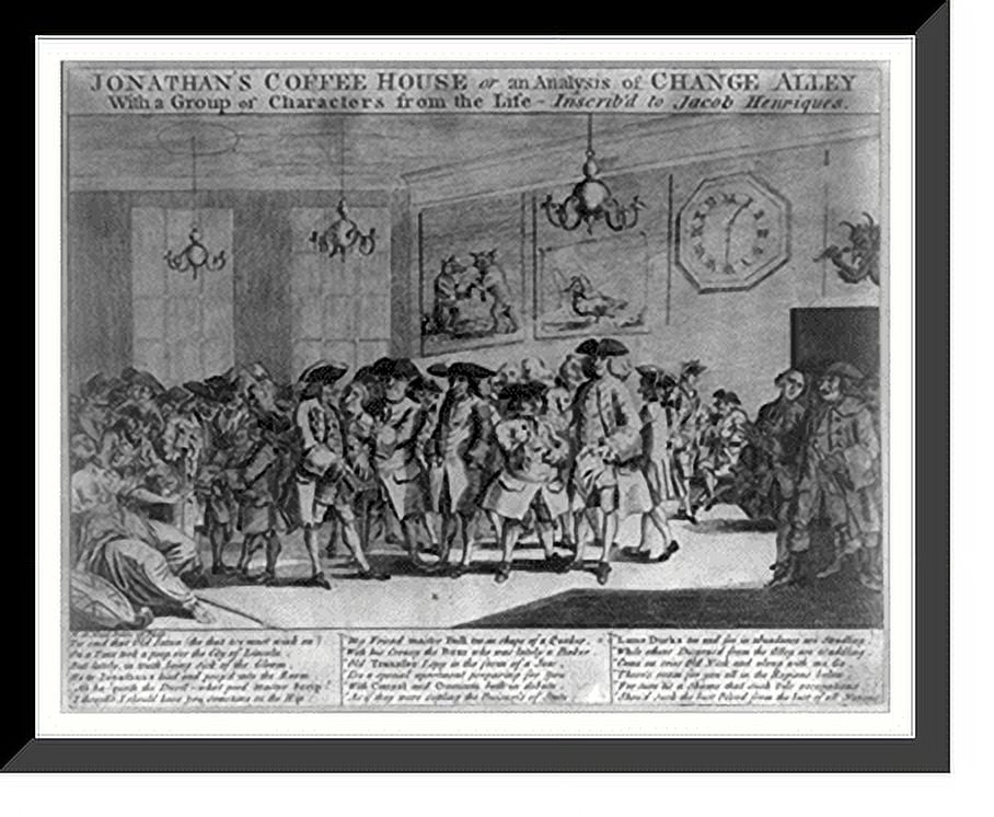 Historic Framed Print, Jonathan's Coffee House or An analysis of change ...