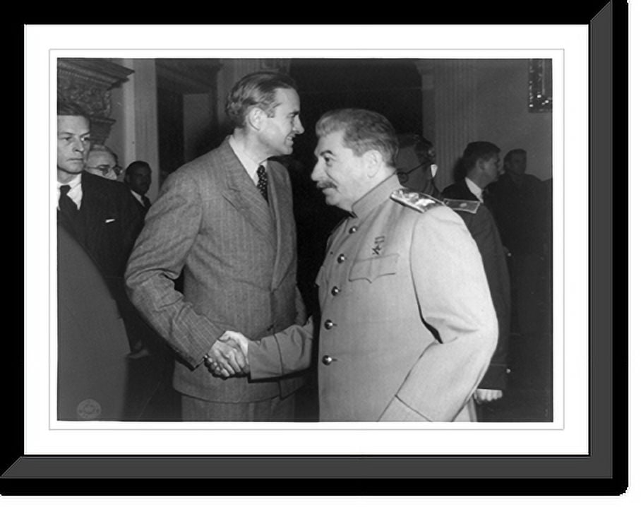 Historic Framed Print, [Joseph Stalin shaking hands with William ...