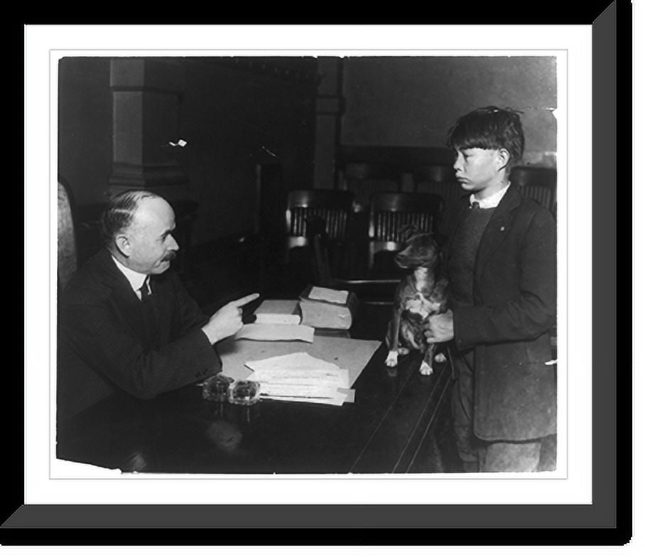 Historic Framed Print, [Judge Benjamin Barr Lindsey seated at his desk ...