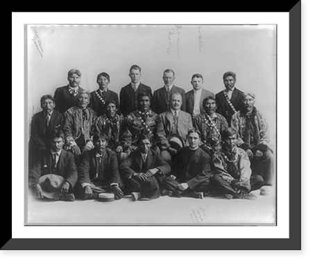 Historic Framed Print, Judge James Wickersham in council with Indian ...