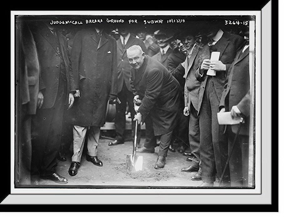 Historic Framed Print, Judge McCall breaks ground for subway, 17-7/8" x ...