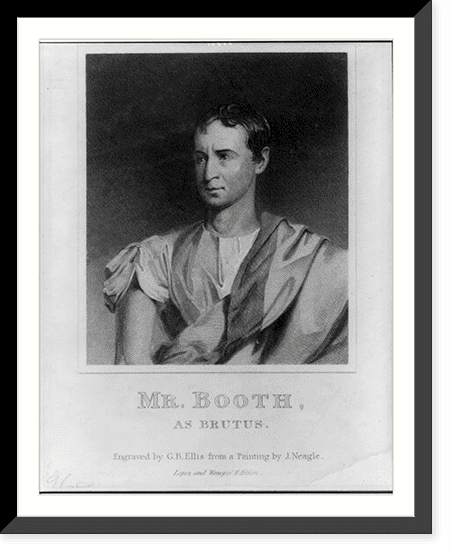 Historic Framed Print, [Junius Brutus Booth, head-and-shoulders portrait, facing left, as Brutus ...
