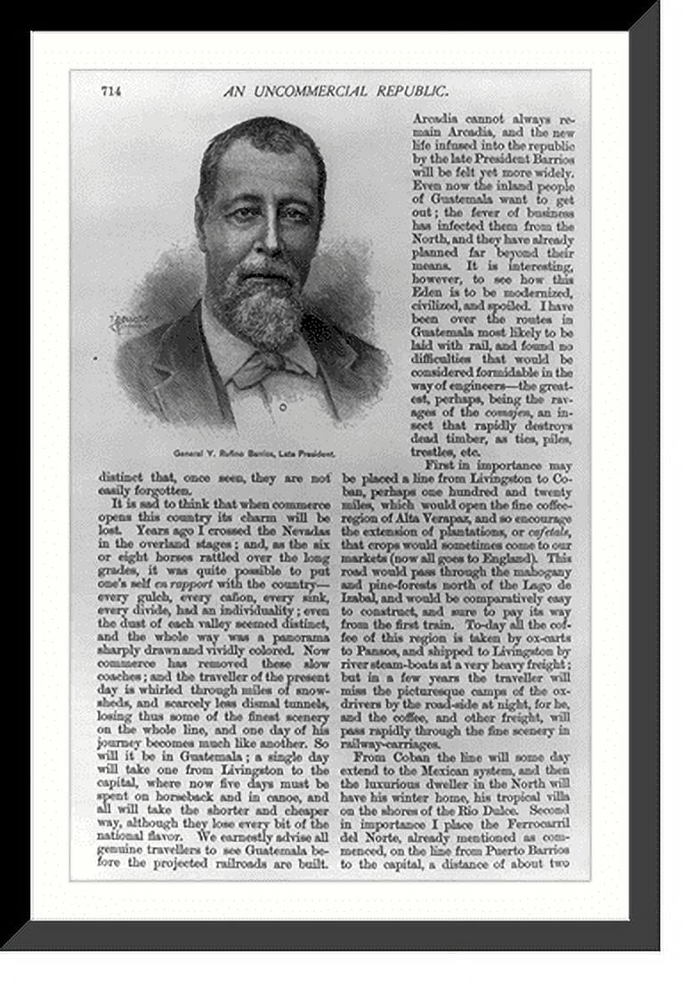 Historic Framed Print, [Justo Rufino Barrios, Pres. Guatemala, 1835 ...