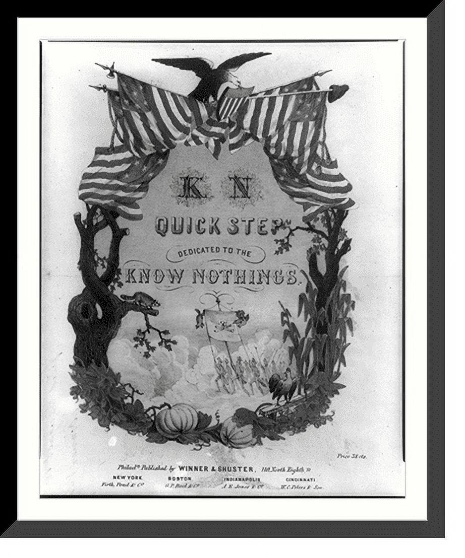 Historic Framed Print, K N quick step dedicated to the Know Nothings ...