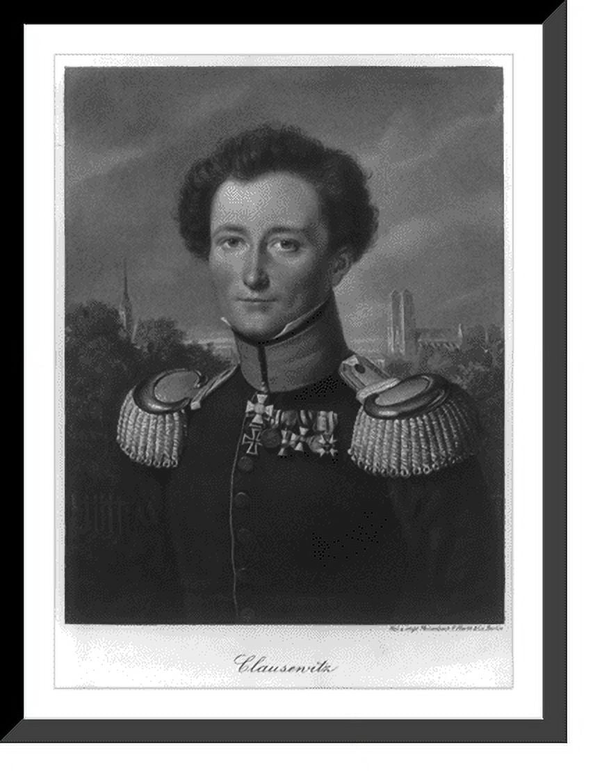 Historic Framed Print, [Karl von Clausewitz, 1780-1831, head and ...