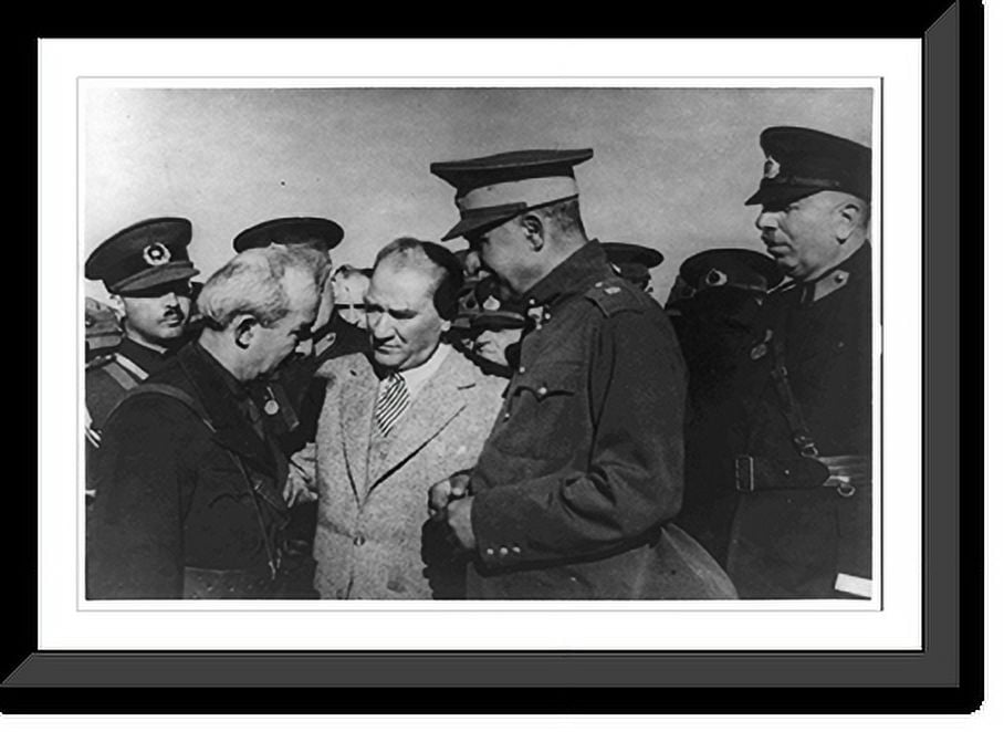 Historic Framed Print, [Kemal Atatürk, İsmet İnönü, and Reza Shah ...