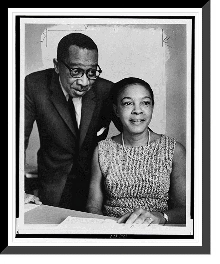 Historic Framed Print, [Kenneth B. Clark standing beside his wife Mamie ...