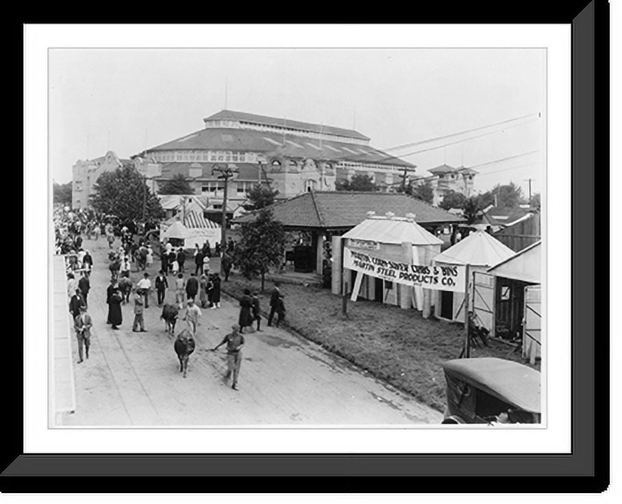 Historic Framed Print, Kentucky State Fair - scene near cattle sheds ...
