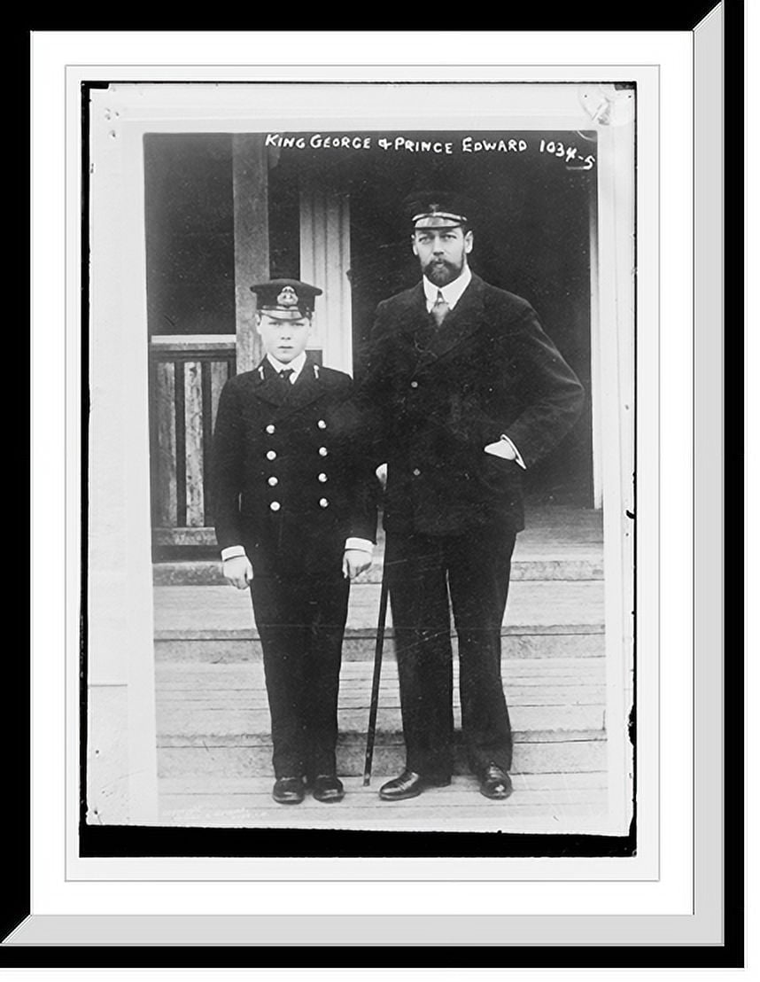 Historic Framed Print, King George and Prince Edward standing together ...