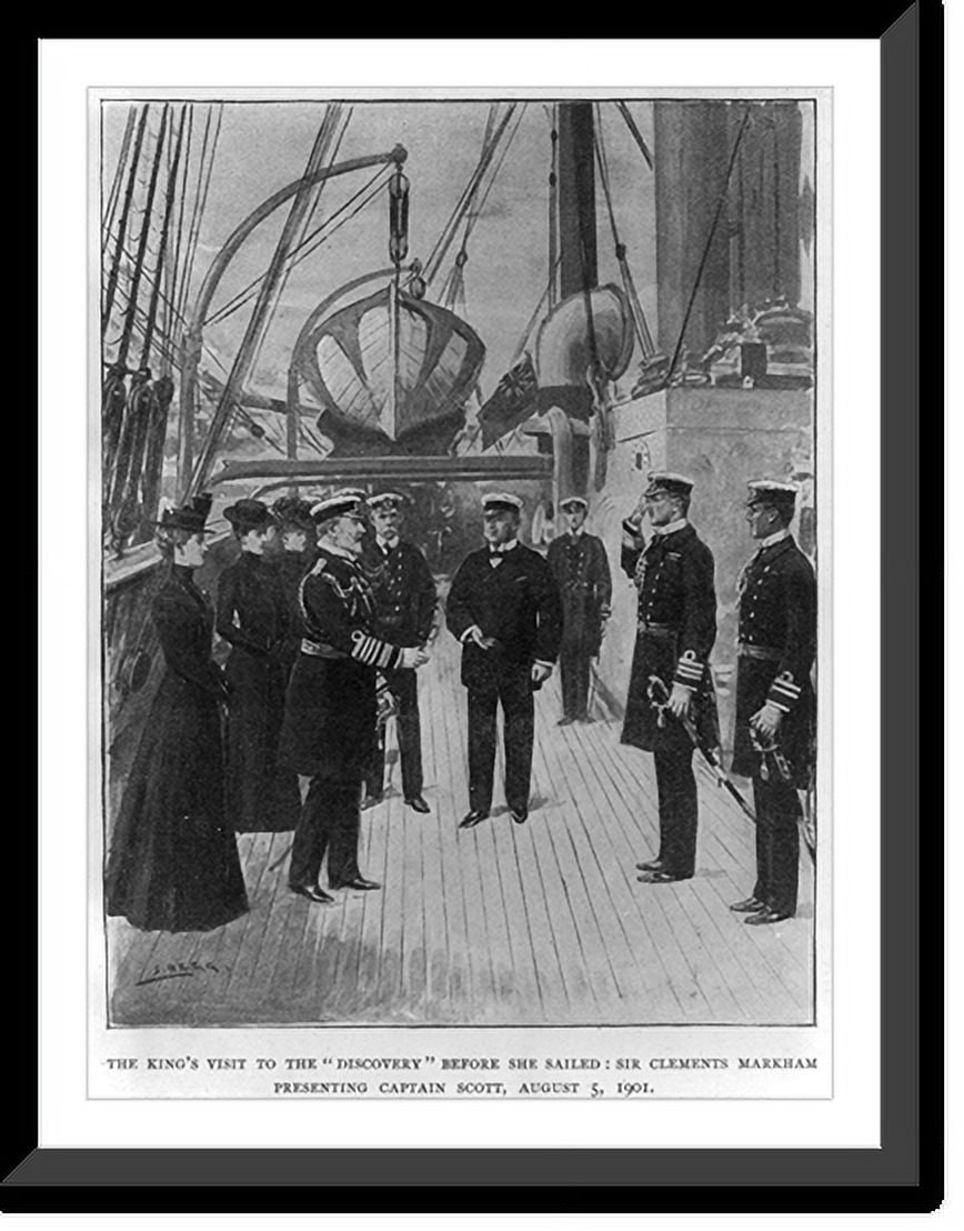 Historic Framed Print, The King's [Edward VII] visit to the DISCOVERY ...