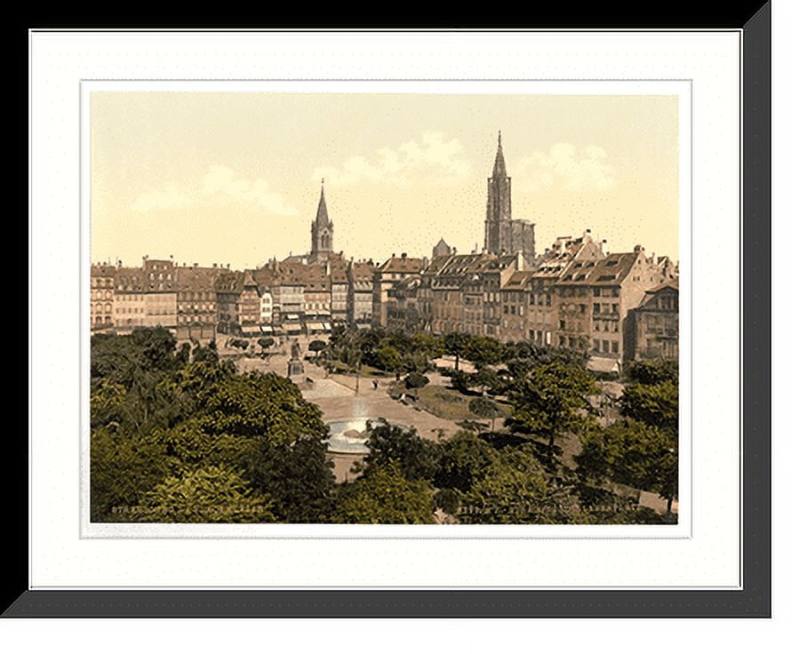 Historic Framed Print, Kleber Place Strassburg Alsace Lorraine Germany ...