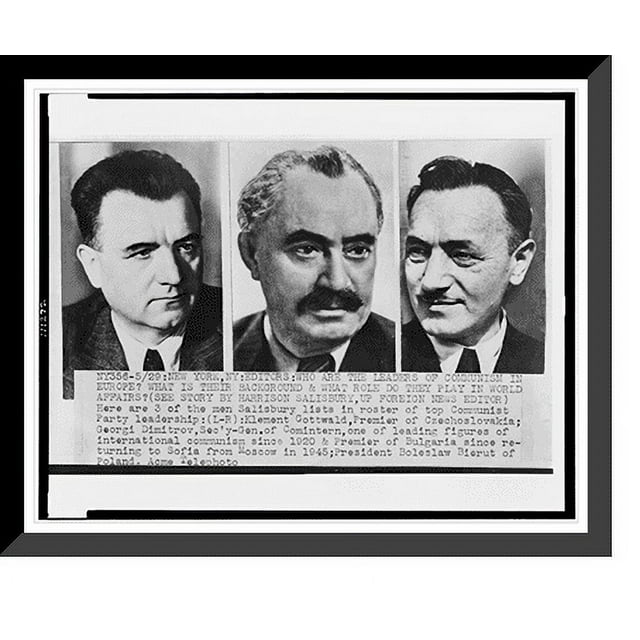 Historic Framed Print, [Klement Gottwald, Georgi Dimitrov, and Boleslaw ...