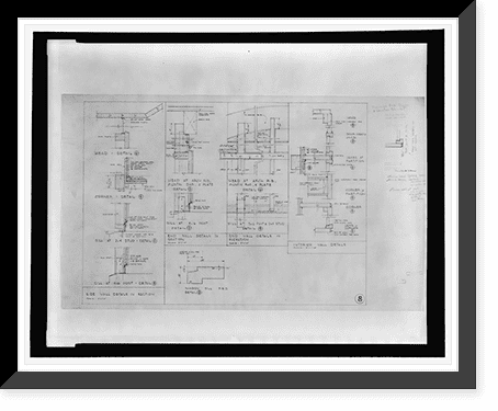 Historic Framed Print, [Kwikset house technical drawings. Details] - 2 ...