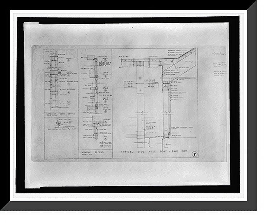 Historic Framed Print, [Kwikset house technical drawings. Wall post and ... Historic Framed Print, [Kwikset house technical drawings. Wall post and ...