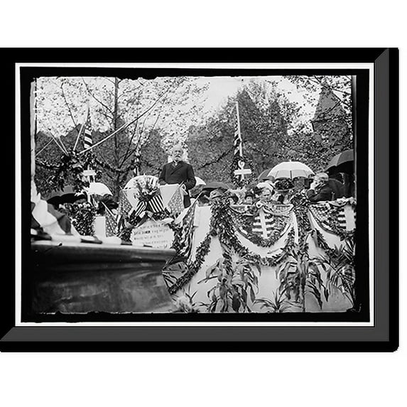 Historic Framed Print, LONGFELLOW STATUE, SPEAKING. GREELEY, ADOLPHUS ...