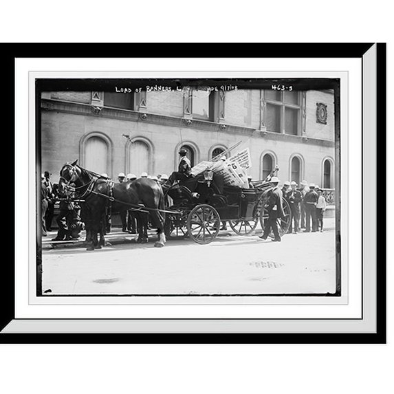 Historic Framed Print, Labor Day Parade, carriage loaded with Labor Day ...