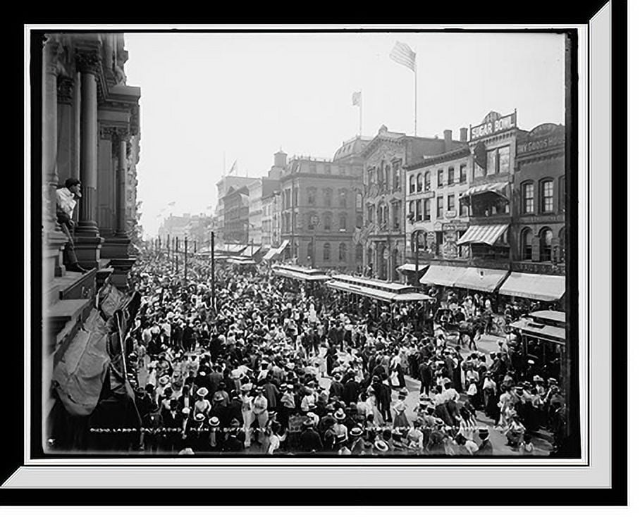 Historic Framed Print, Labor Day crowd, Main St., Buffalo, N.Y., 17-7/8 ...