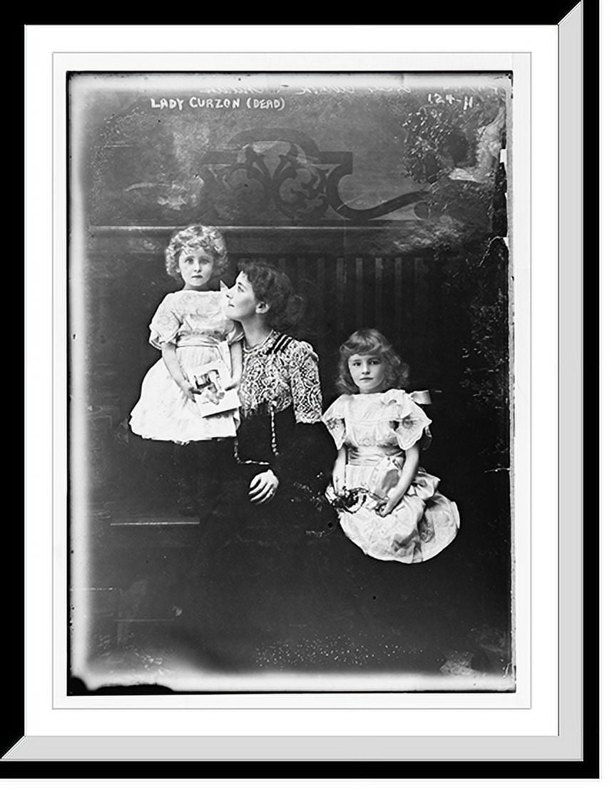 Historic Framed Print, Lady Curzon and two children (girls), 17-7/8" x ...