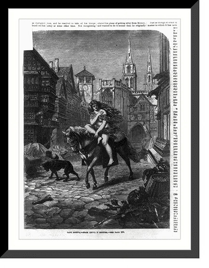 Historic Framed Print, Lady Godiva - from Leutze's picture, 17-7/8" x ...