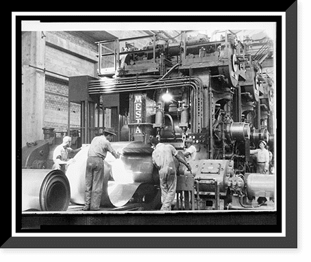 Historic Framed Print, Laminador de chapas a frio Cold strip mill ...
