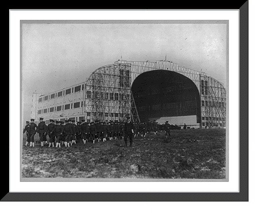 Historic Framed Print, Landing crew of 300 sailors going from hangar at ...