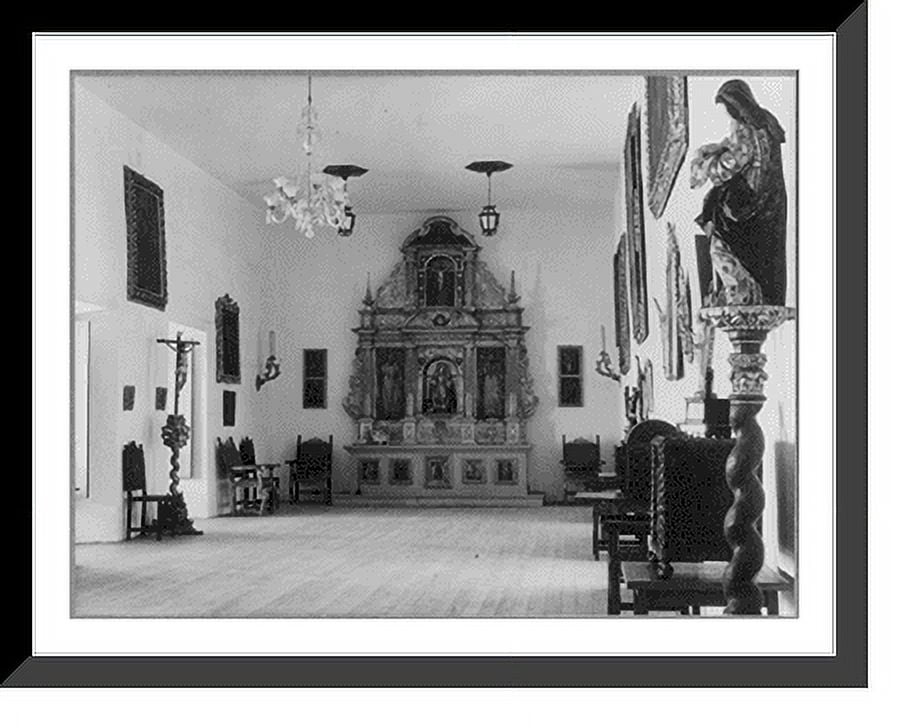 Historic Framed Print, Large colonial gallery, Museo de Arte Colonial, Quito, Ecuador, 17-7/8" x ...