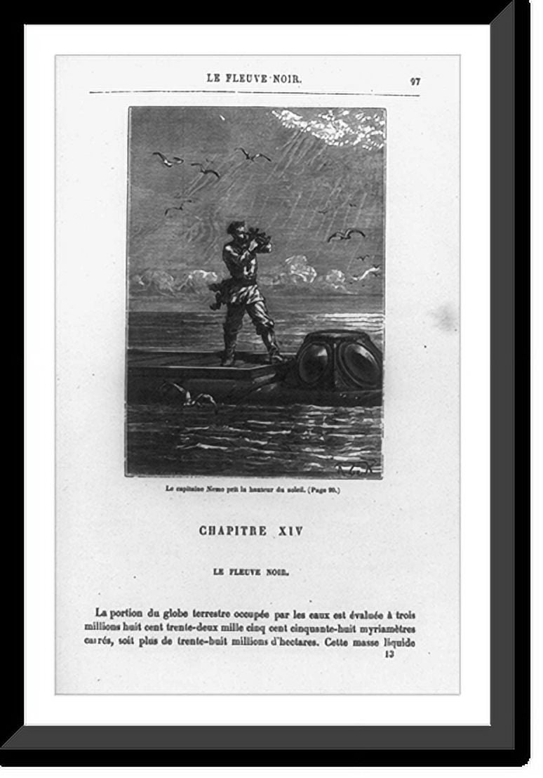 Historic Framed Print, Le capitaine Nemo..., 17-7/8" x 21-7/8 ...