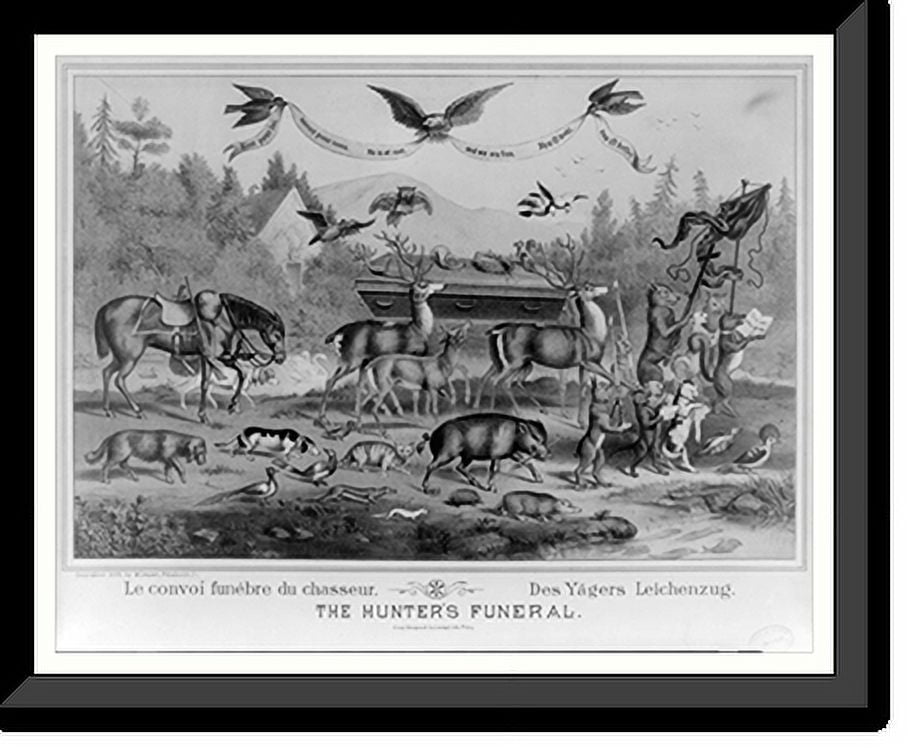 Historic Framed Print, Le convoi funèbre du chasseur. Des yägers ...
