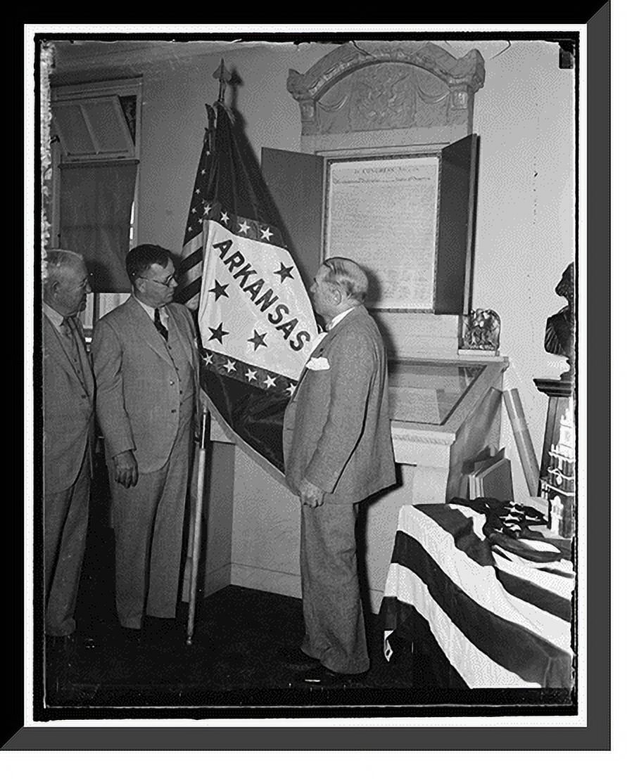 Historic Framed Print, Left to right: Frank B. Steele, Judge Saul [?] M ...