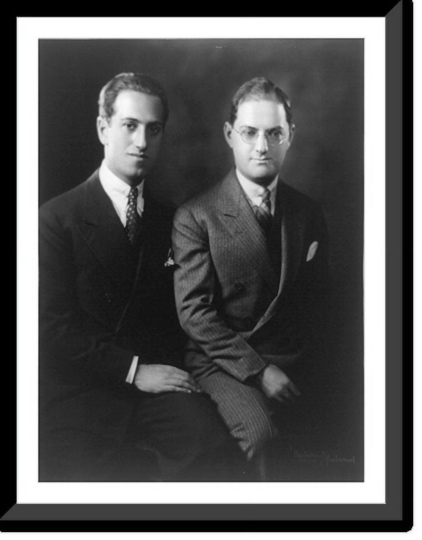 Historic Framed Print, [Left to right: George and Ira Gershwin seated ...