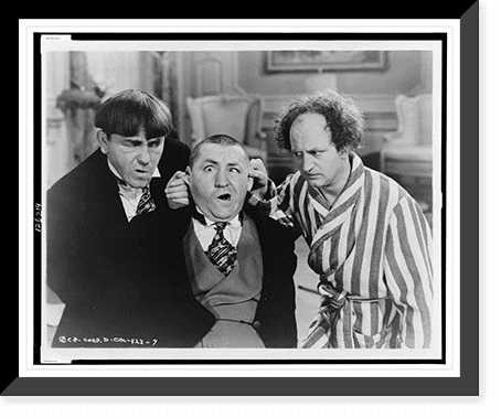 Historic Framed Print, [Left to right: Moe Howard, Curly Howard and ...