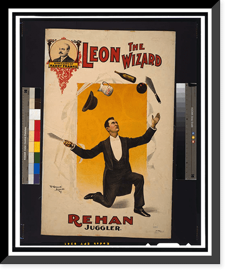 Historic Framed Print, Leon the Wizard, 17-7/8" x 21-7/8" - Walmart.com