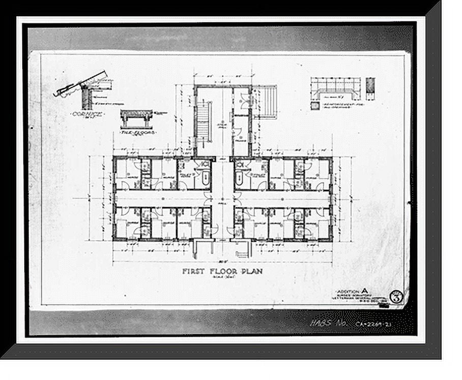 Historic Framed Print, Letterman General Hospital, Nurses' Quarters ...