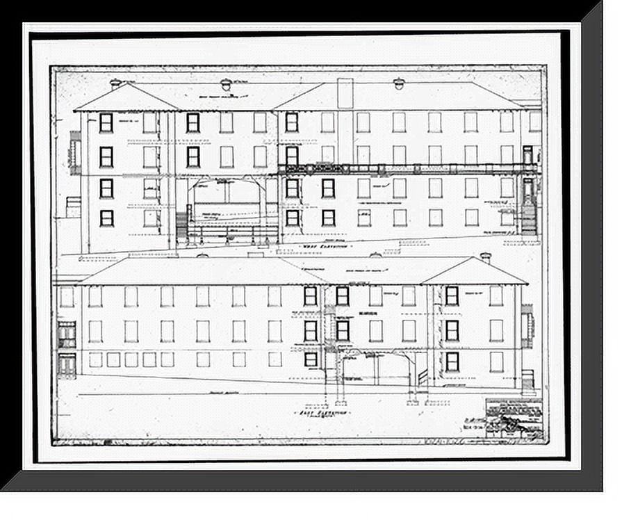 Historic Framed Print, Letterman General Hospital, Nurses' Quarters ...