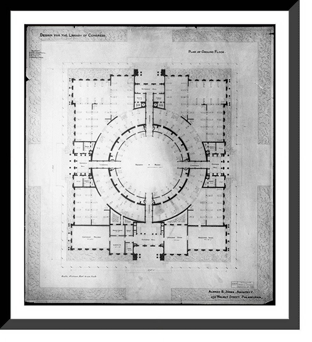 Historic Framed Print, [Library of Congress, Washington, D.C. Plan of ...