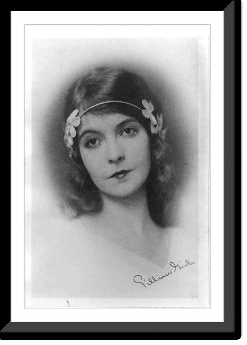Historic Framed Print, [Lillian Gish, head-and-shoulders portrait, facing front, wearing floral ...