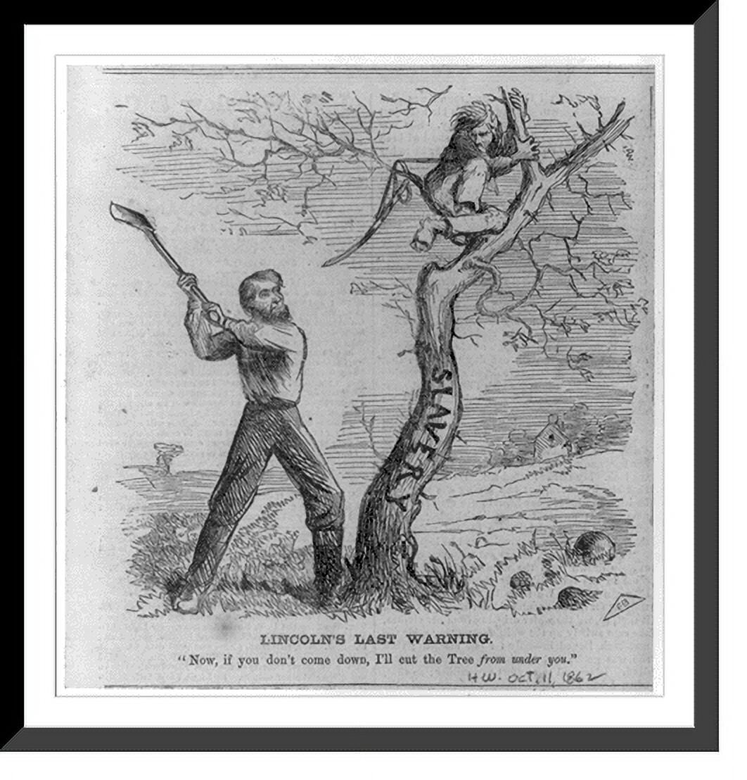 Historic Framed Print, Lincoln's Last Warning [Pres. Lincoln about to ...