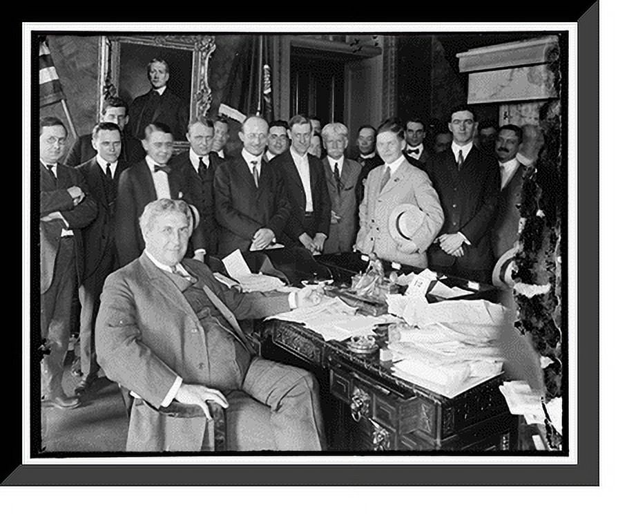 Historic Framed Print, [Lindley M. Garrison in office with group], 17-7 ...