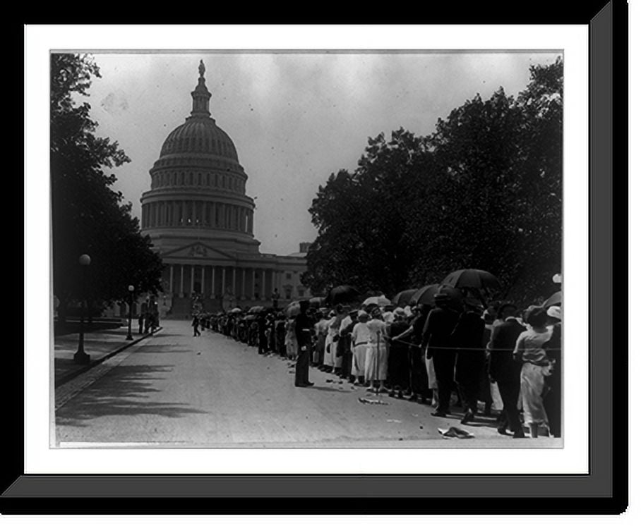 Historic Framed Print, [Lines of people entering the U.S. Capitol for ...