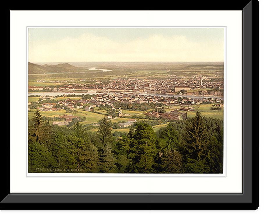Historic Framed Print, Lintz (i.e. Linz) general view Upper Austria ...