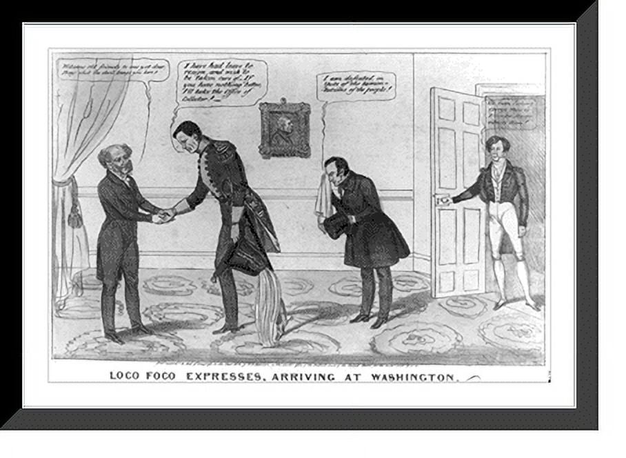 Historic Framed Print, Loco Foco expresses, arriving at Washington, 17 ...