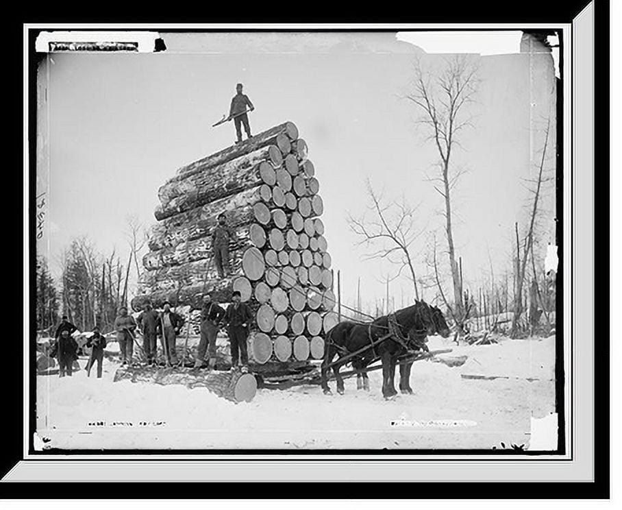 Historic Framed Print, Logging a big load, 17-7/8" x 21-7/8" - Walmart.com