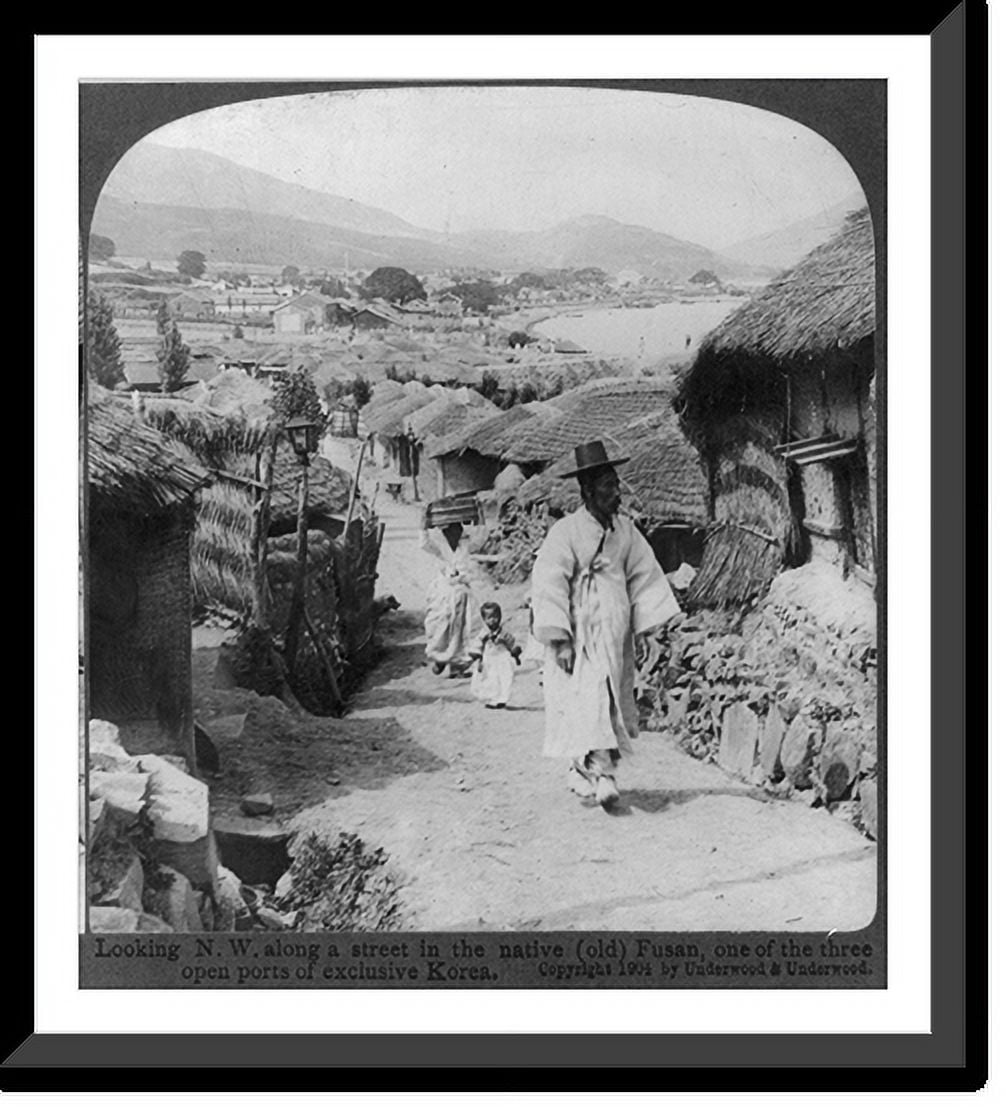 Historic Framed Print, Looking N.W. along a street in the native (old ...