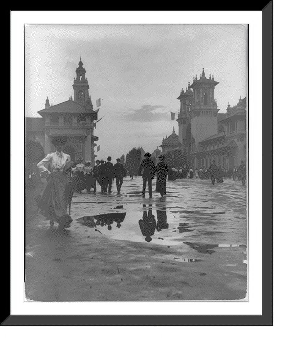 Historic Framed Print, [Looking down Midway after a rain, Louisiana ...