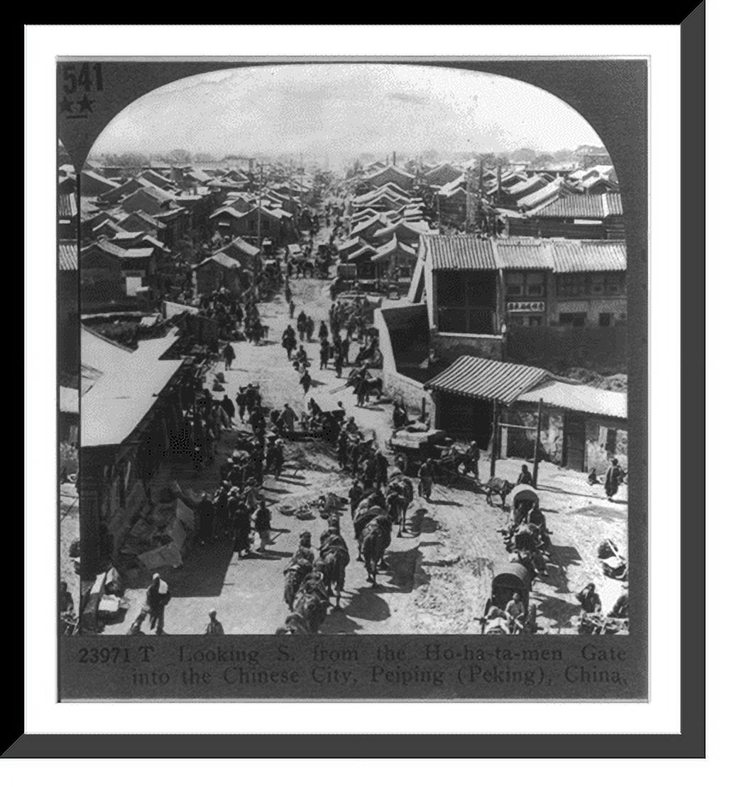 Historic Framed Print, Looking south from the Ho-ha-ta-men Gate into ...