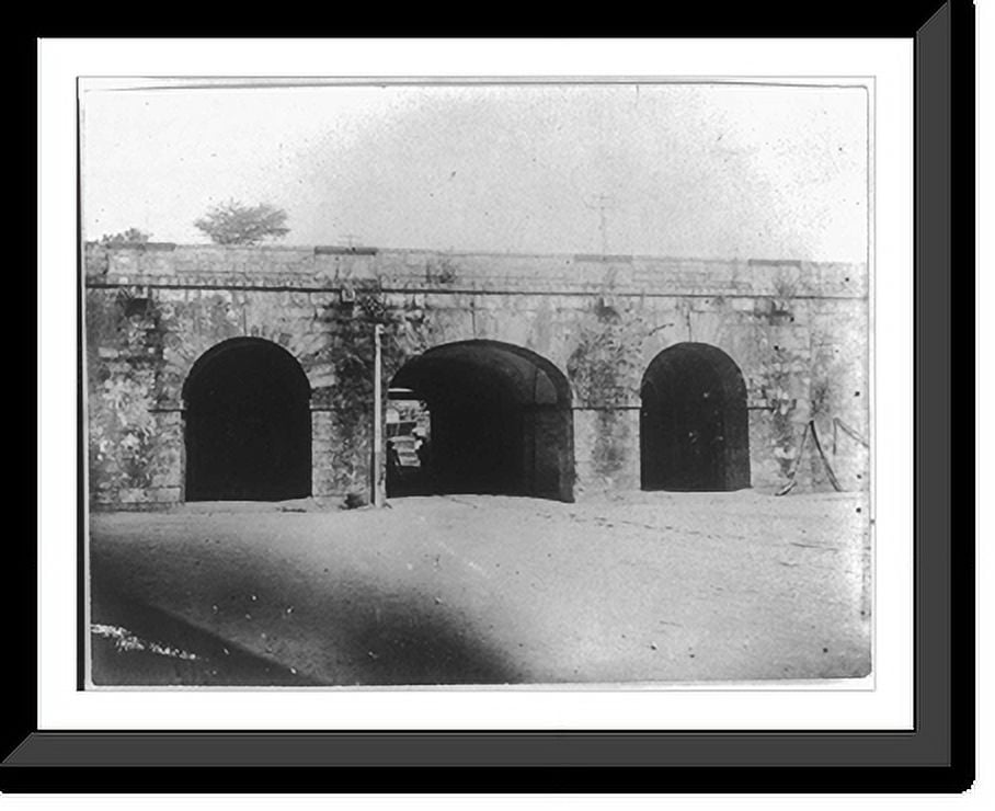 Historic Framed Print, Looking through the Isabel II gate toward the ...